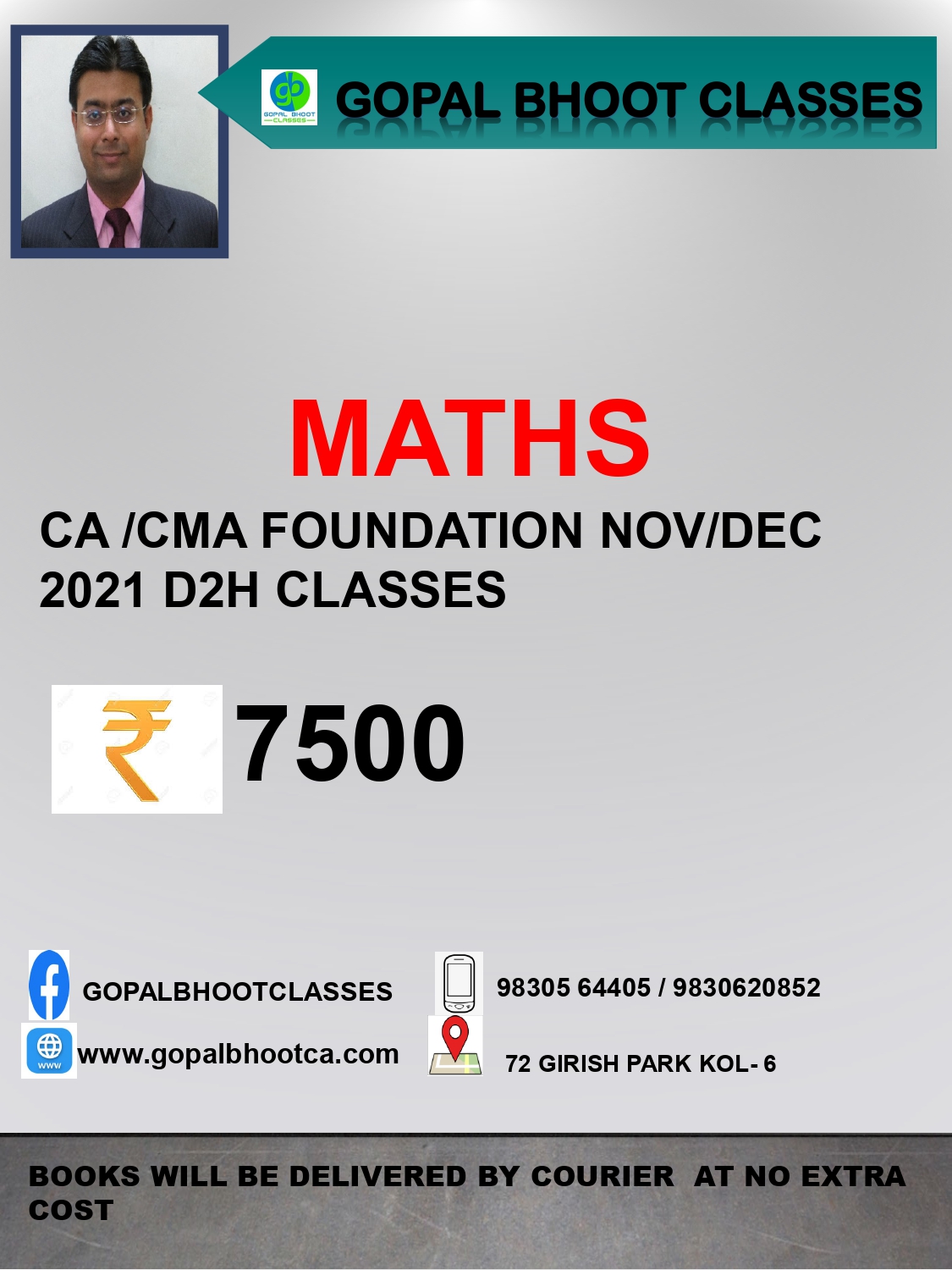 Gopal Bhoot Classes CA foundation Mathematics classes|CA Inter Tax classes